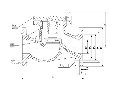 H41Y H-16C / 25/40/64法兰铸钢提升止回阀