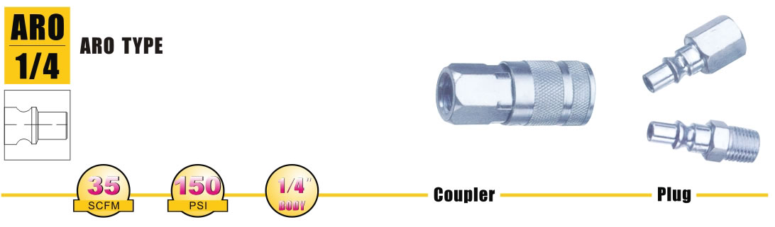 ARO Hose Barb Couplers LU6-2SH USA Quick Coupler Air Fittings for ...