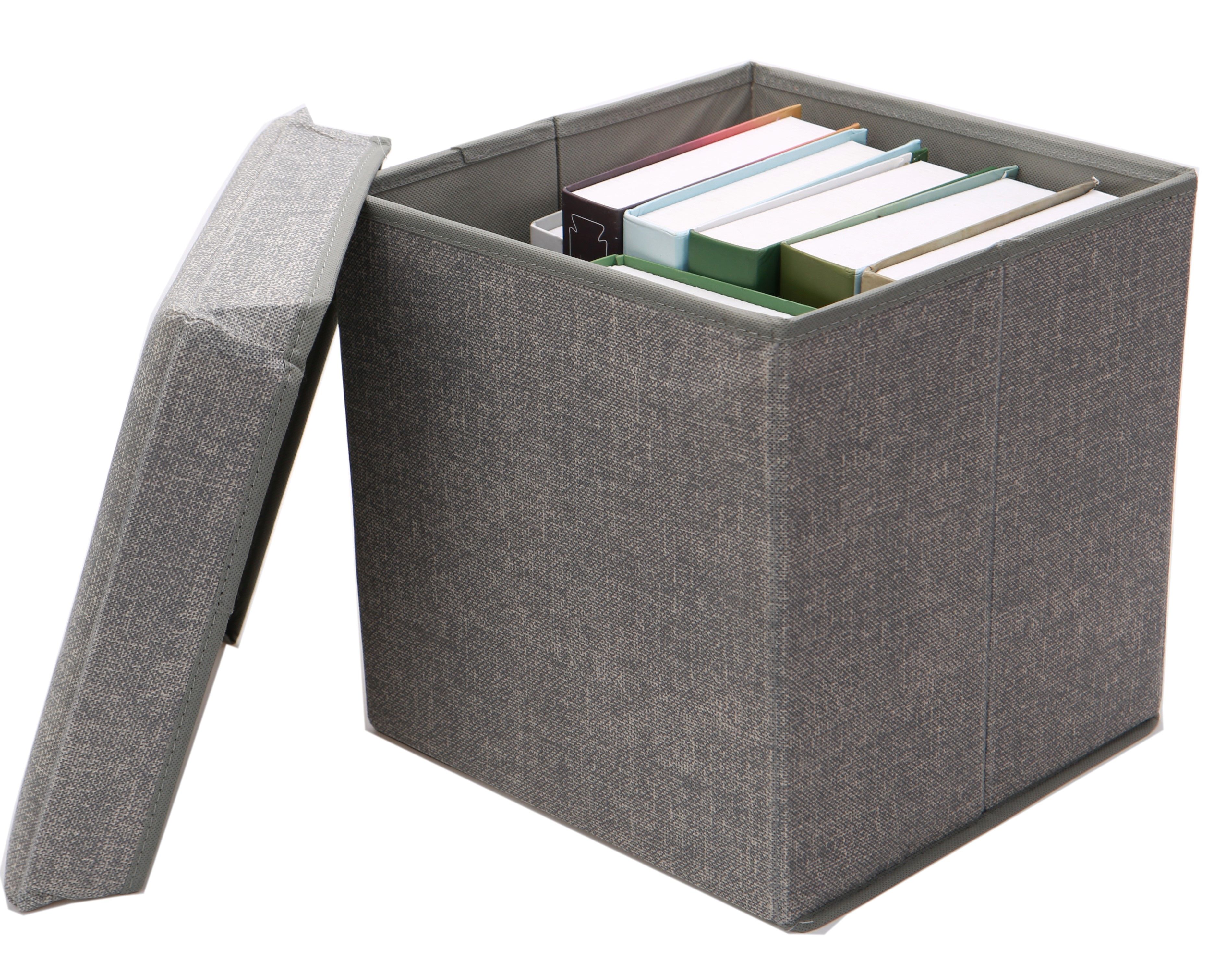 grey storage stool storage boxes with lid