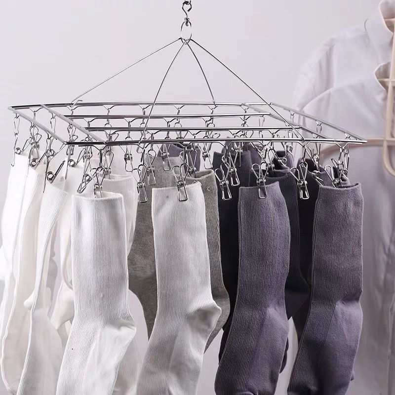 Stainless Laundry Drying Pegs Indoor Outdoor Rack Sock Lingerie Airer