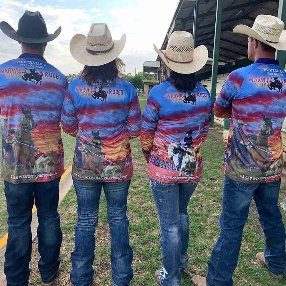 Custom sublimated Rodeo Societ polo shirts polyester