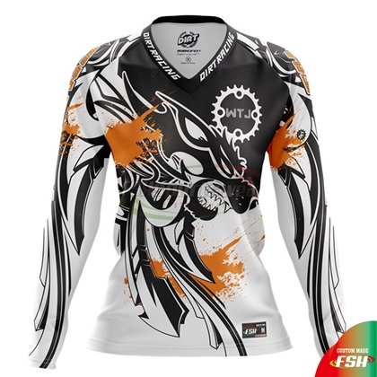 OEM team wear custom digital print mountain bike BMX shirt blank mtb jersey