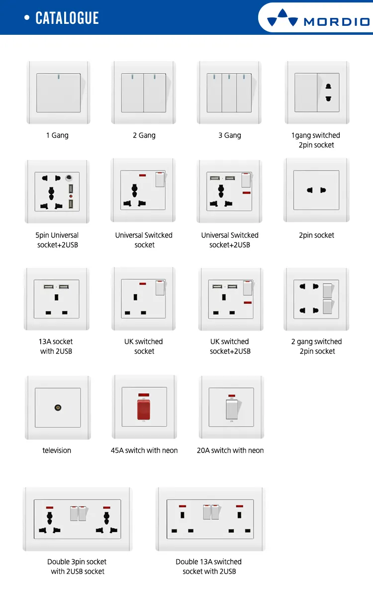 K1.21 IRAQ 1gang 5pin multiple switched socket