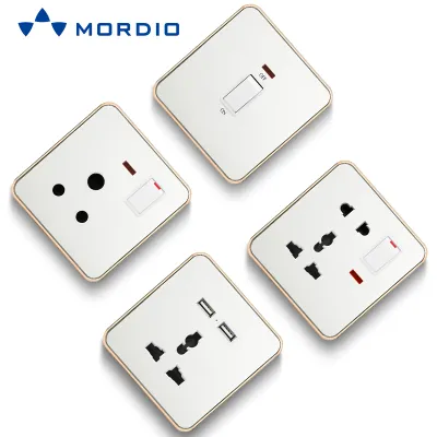 L2 MORDIO golden 2gang 2pin switch socket