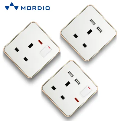 L2 MORDIO golden 2gang 2pin switch socket