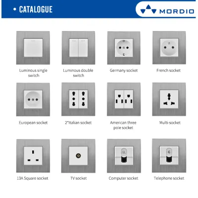 K310 Metal 2P+E 16A French socket outlet shutter