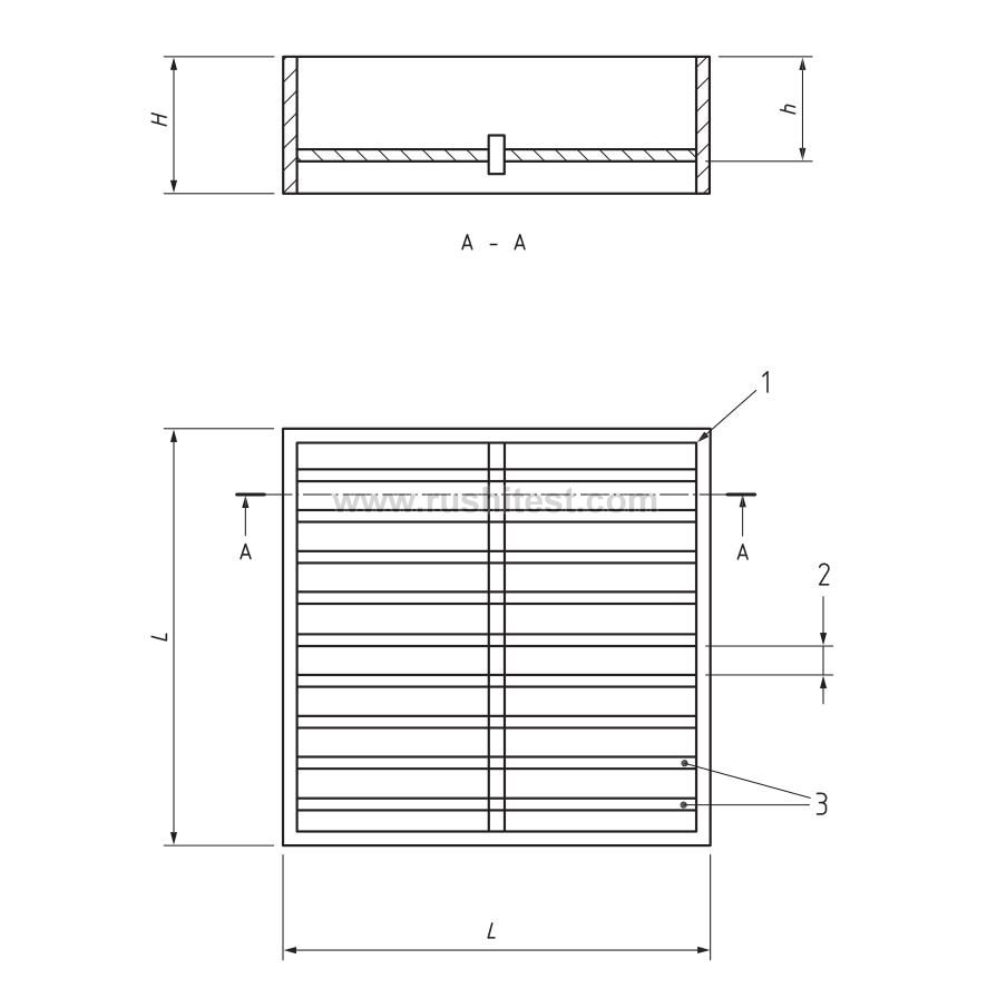 Bar sieves (Grids) Used to determine the flakiness index of aggregates.