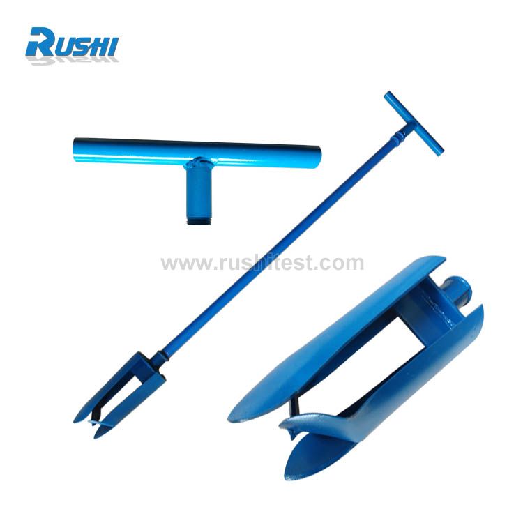 Hand auger apparatus used to obtain cohesive soil or sand. The auger ...