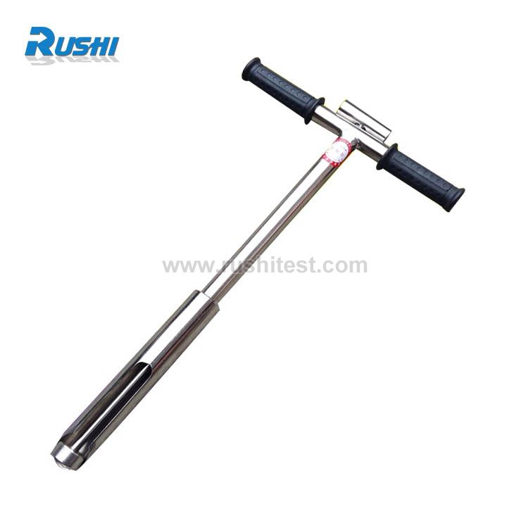 Sampling equipment is used to take undisturbed soil sample from soft ...