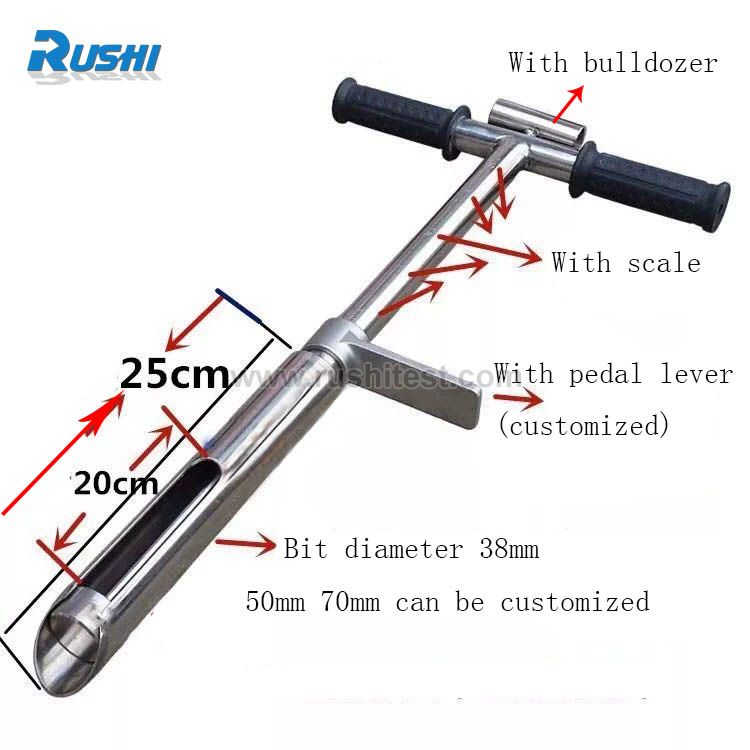 Sampling equipment is used to take undisturbed soil sample from soft ...