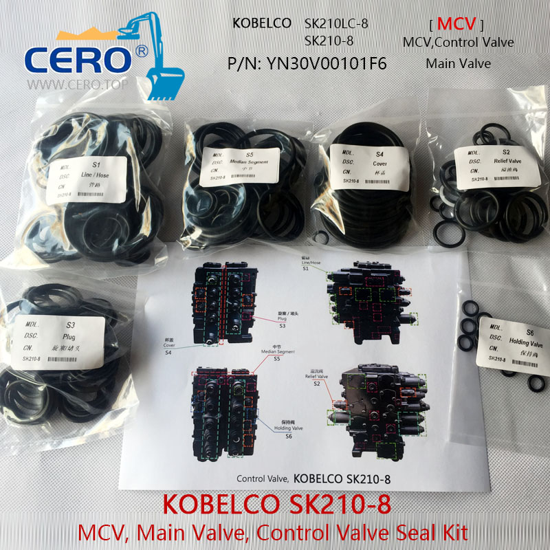 Kobelco SK210-8 Control Valve Seal Kit SK210LC-8 Main Valve YN30V00101F6