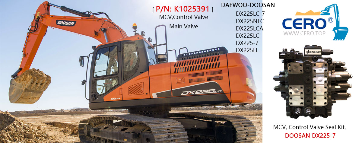 Doosan DX225-7 分配阀修理包 DX225LC K1025391 多路阀