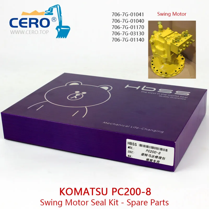 Komatsu PC200-8 Kit de sello de motor de giro 706-7G-01170706-7G-03130