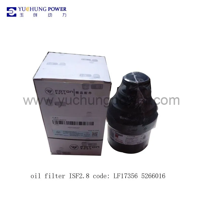 oil filter code LF17356 5266016 for CUMMINS ISF2.8