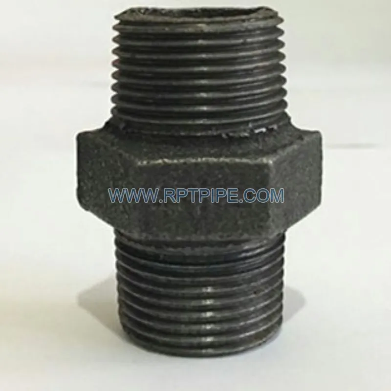 Nipple-Black Galvanized Malleable Iron Pipe Fittings with BS Thread
