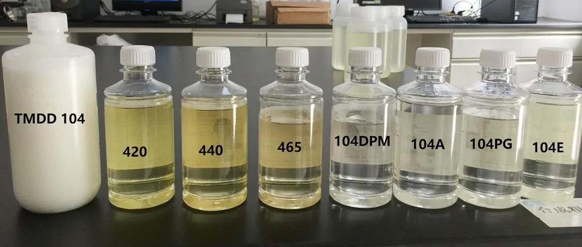 TMDD surfactants 104,420,440,465; Surfynol, Evonik; Water Based