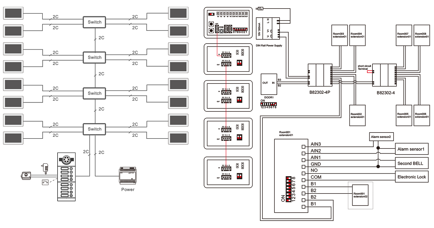 Custom Sound Hotel Room 2Wire Intercom Door Bell Button IP65 Waterproof ...