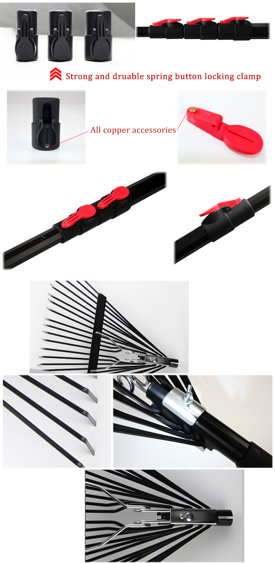 China Telescopic garden leaf rake