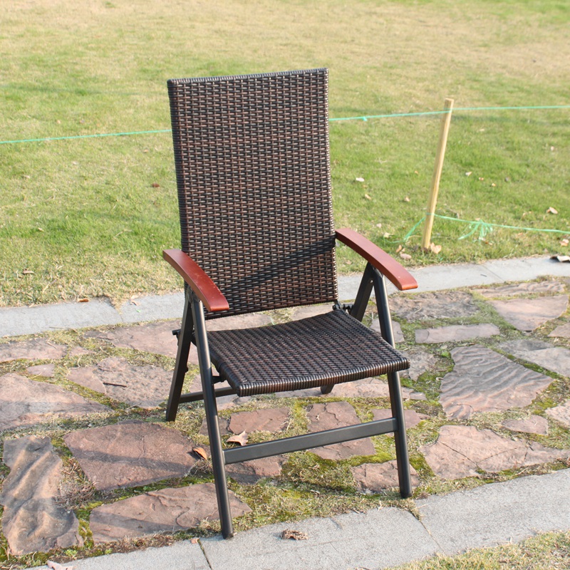 Multi-position foldable rattan chair