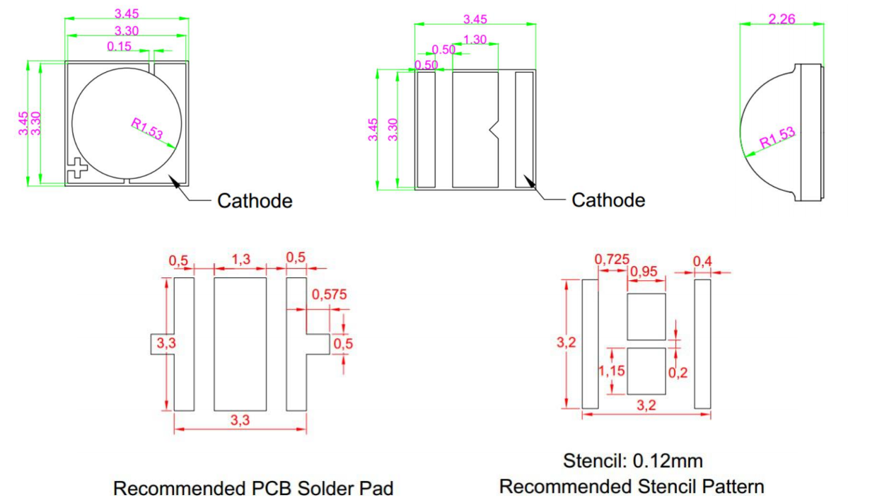 High Power Led 3535 Ceramic 630nm Red
