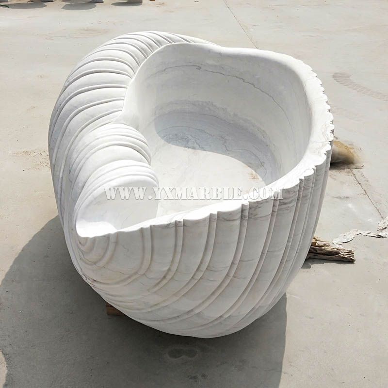 carrara white shell bathtub for bathroom