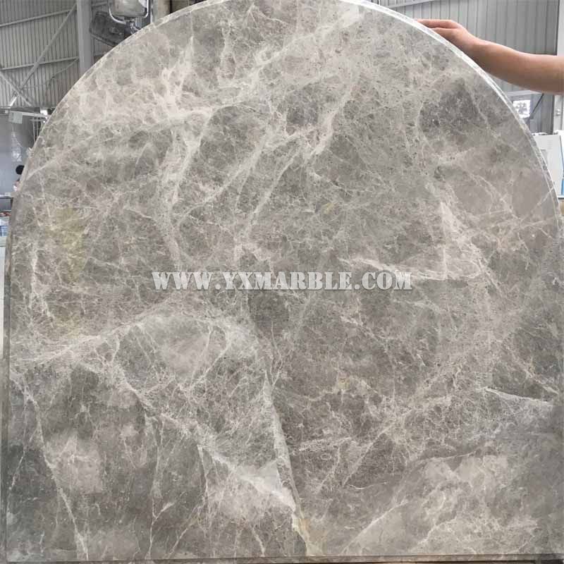 half round grey marble dining table stone table top
