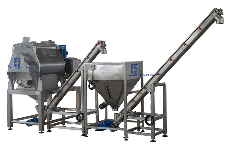 Horizontal twin shaft paddle mixer