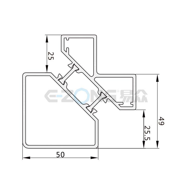 GJ5075 Aluminum profile