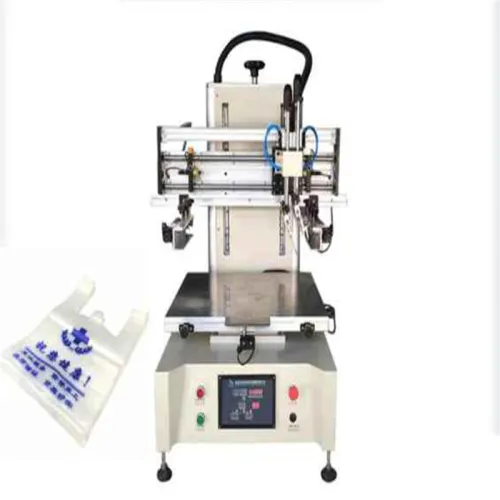 Tabletop screen printing machine for flat products