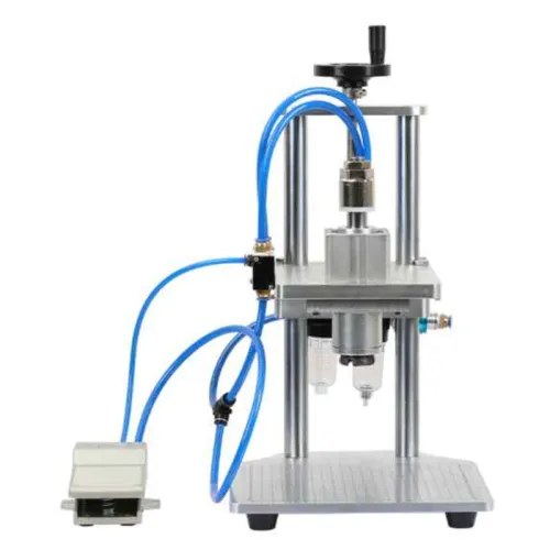 Tabletop pneumatic crimping machine for penicillin ampoule vials