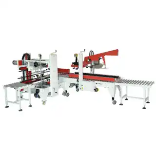 Automatic H shape 4 corner edge carton sealing taping machine