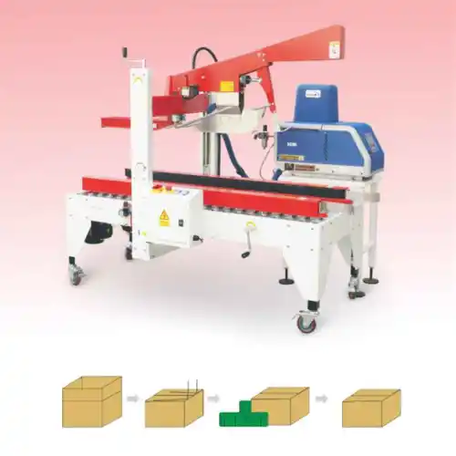 Hot melt glue carton shut closing machine