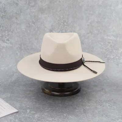 Wool Felt Hat Braided Rope Fedora Hat
