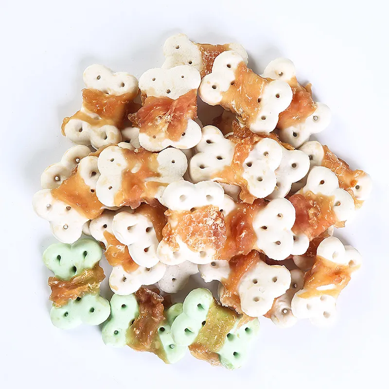 Chicken Wrapped Biscuits Pet Snack Dog treat dog bully stick