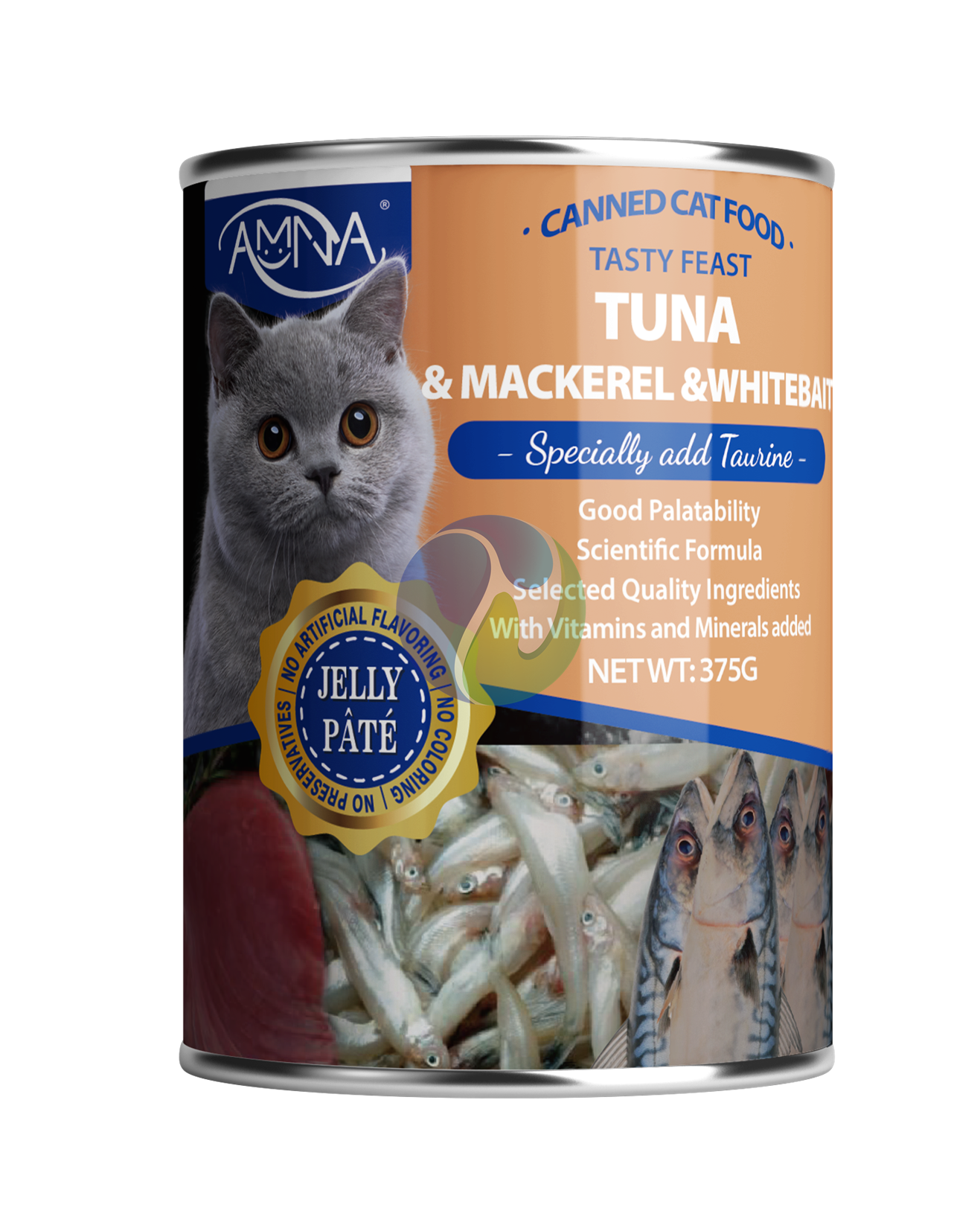 AMNA Cat Can Jelly Pâté 375g Tuna&Mackerel&Whitebait