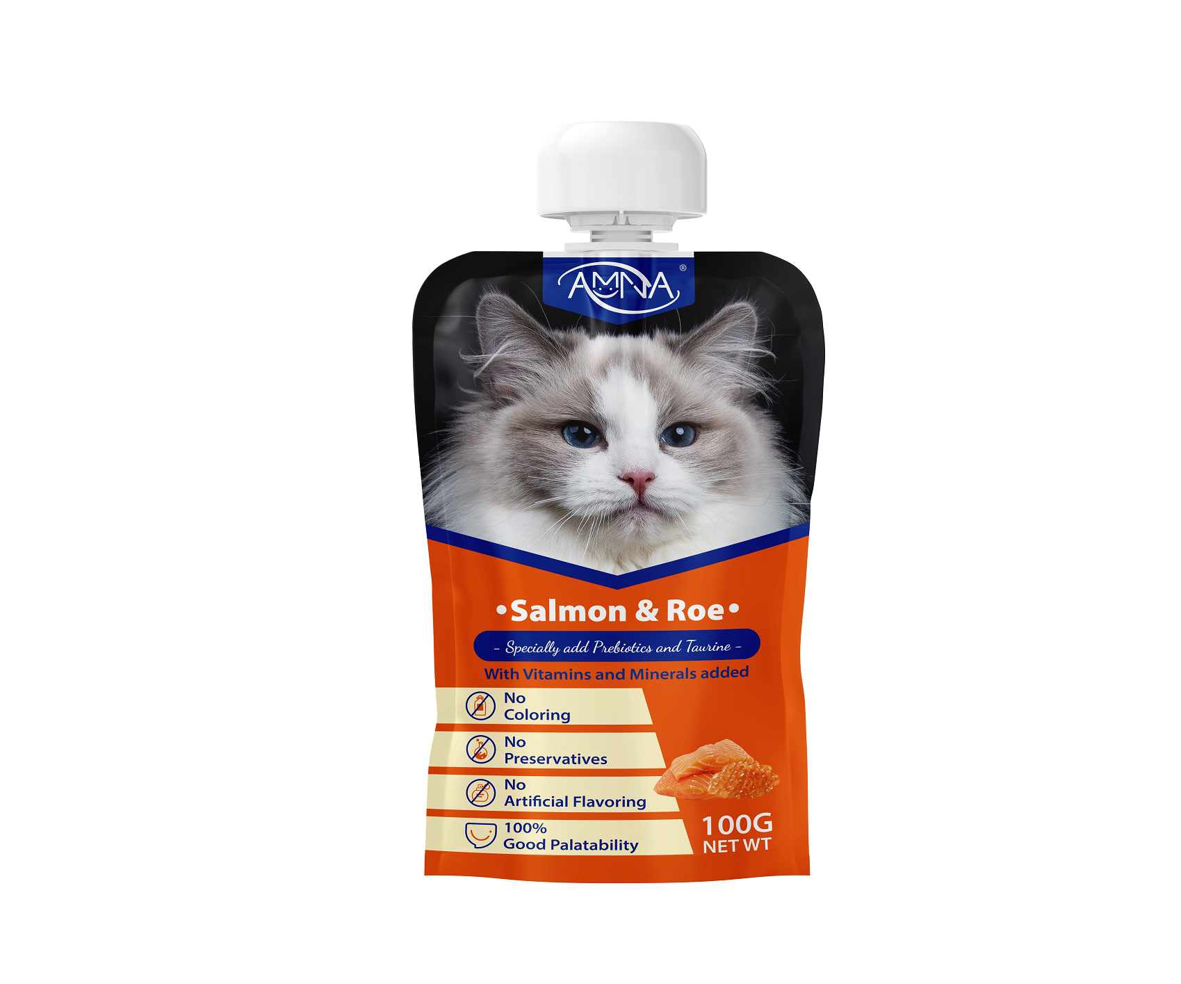Spout Pouch Cat Food - Salmon & Roe Combo (ACF006)