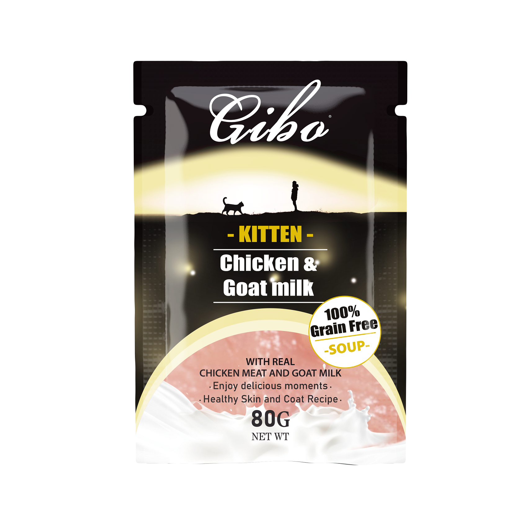 GIBO-CP01 Kitten Chicken+Goat Milk Wet Pouch Cat Food，Cat Wet Food