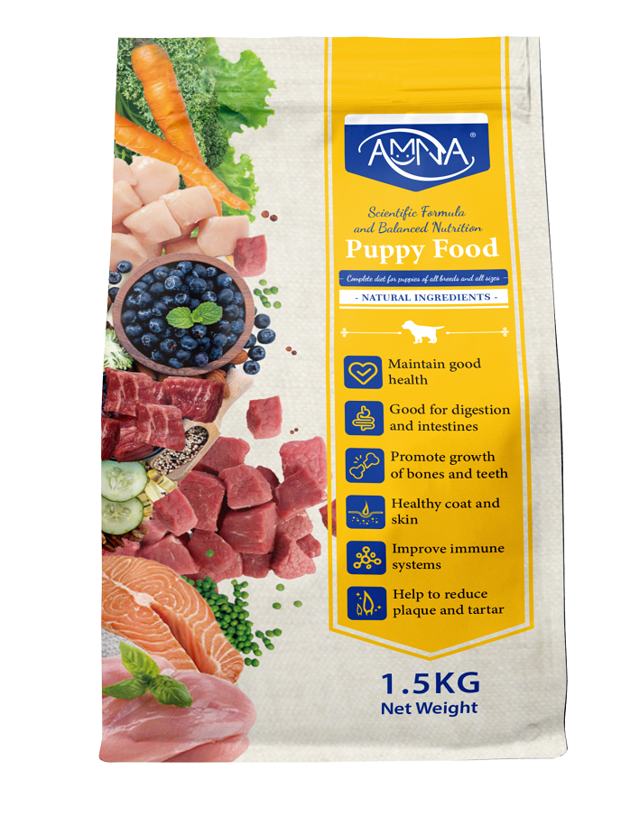 Dog Food, AMNA Puppy Food: Complete Nutrition in 1.5KG Dry Dog Food