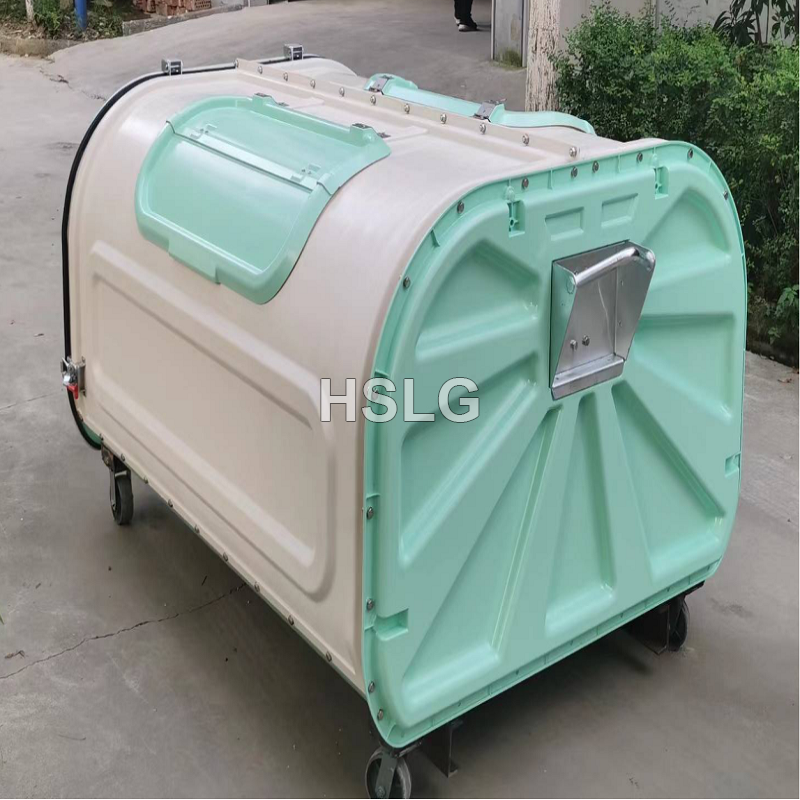 Hook-arm garbage bin