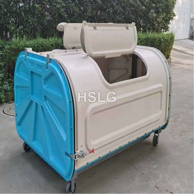 Hook-arm garbage bin