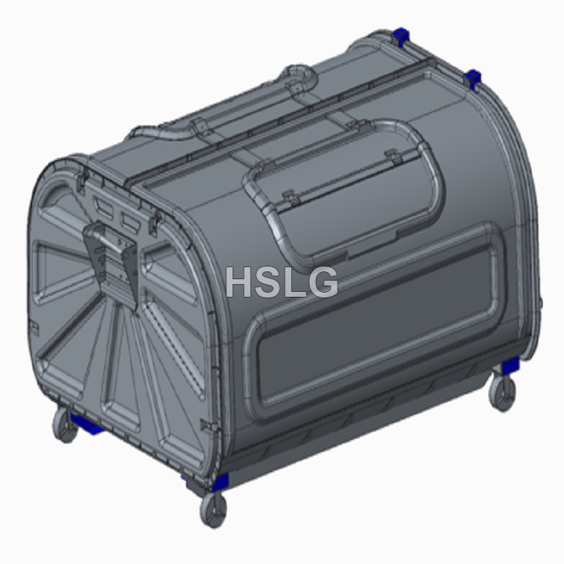 Hook-arm garbage bin