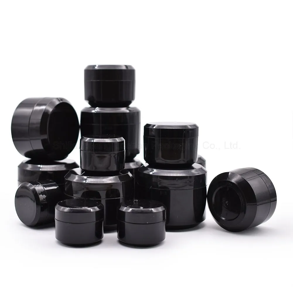black jar,cosmetics jar,plastic jar,plastic jars with lids