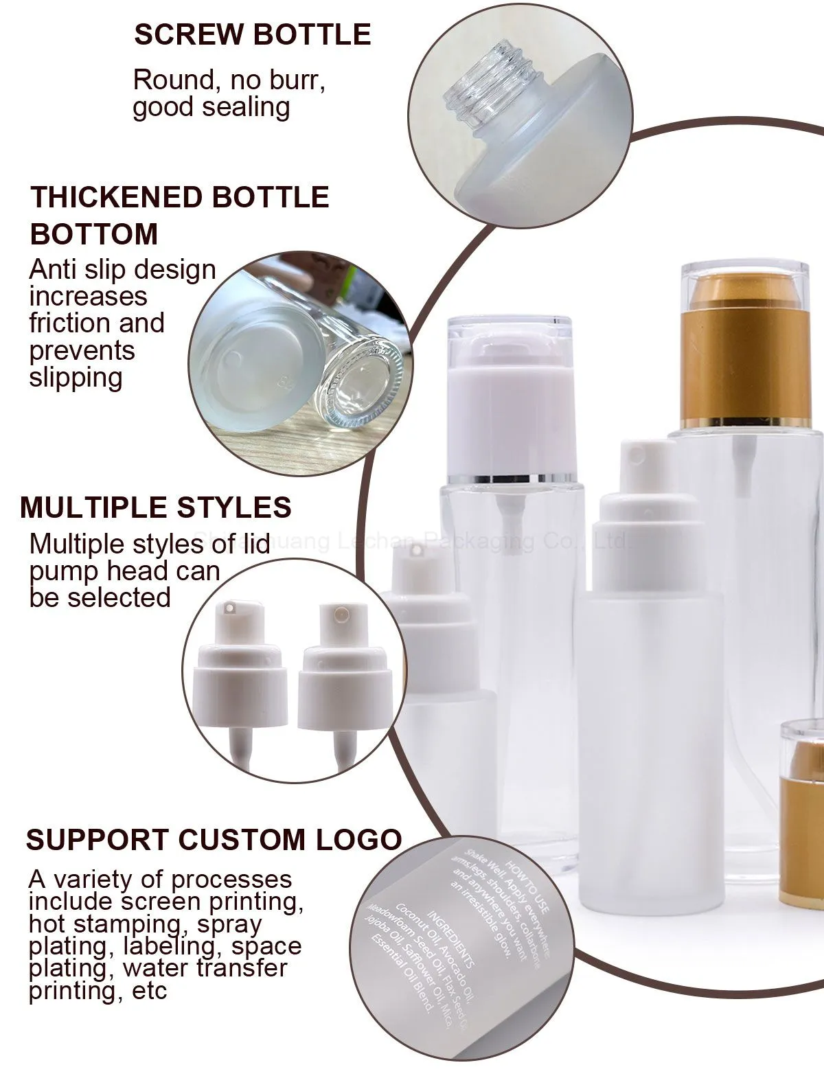 glass spray lotion bottle wholesale-Lechan Packaging