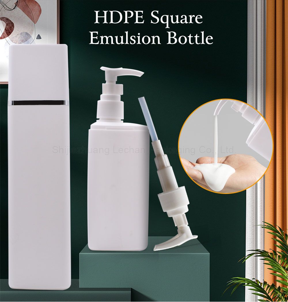 Refillable Plastic Empty Lotion Soap Square Pump Bottle