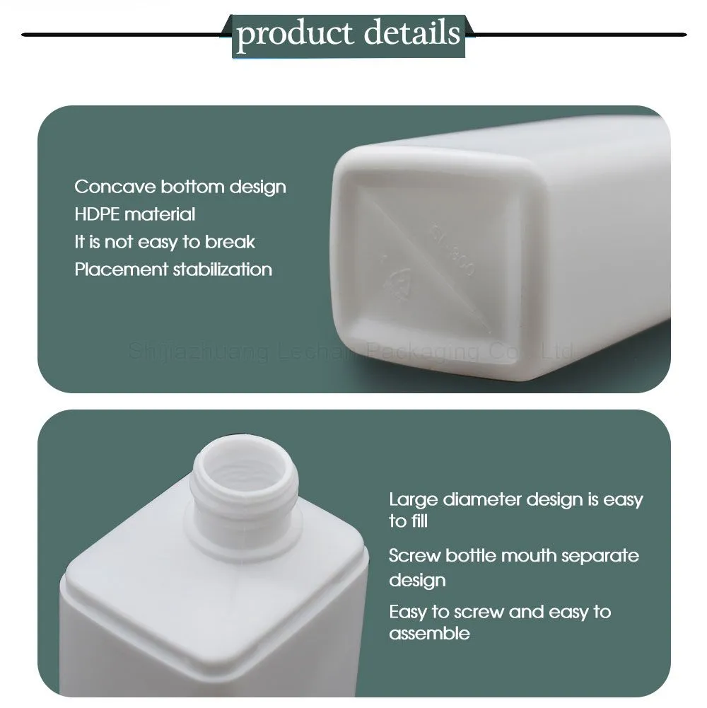 Refillable Plastic Empty Lotion Soap Square Pump Bottle