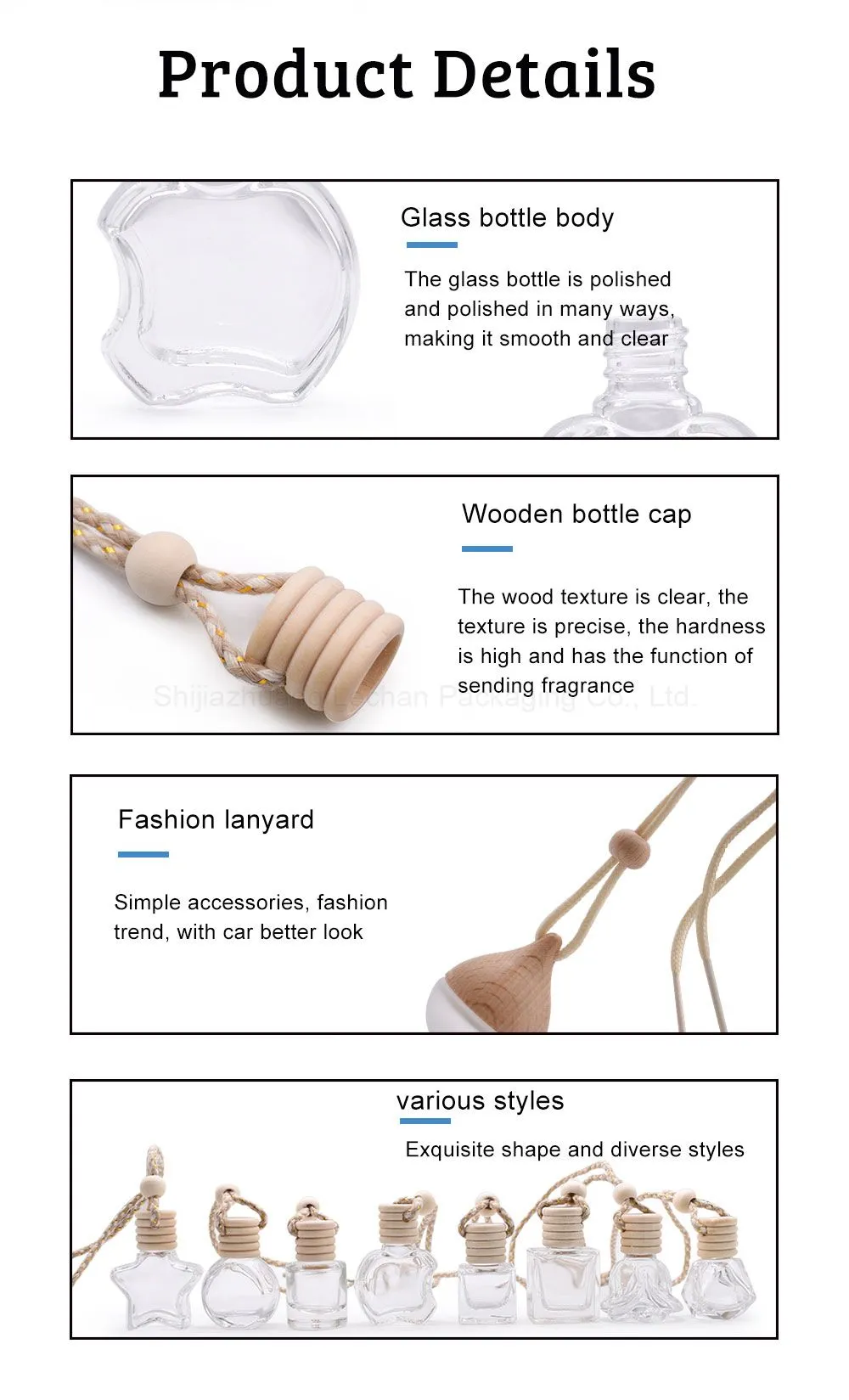 Car Aromatherapy Diffuser Empty Glass Perfume Bottle