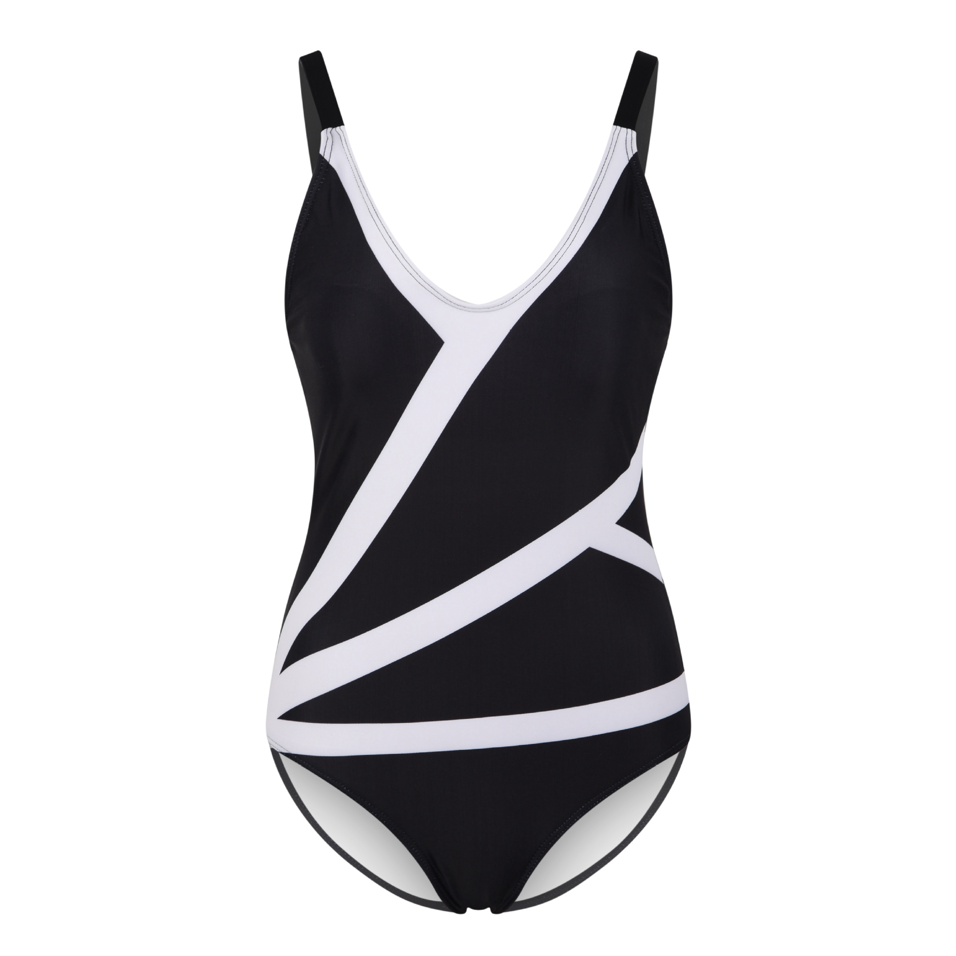 Women Patchwork Stripes One Piece Swimwear