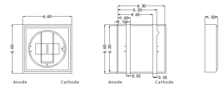 265nm UV LED, High Power UVC Chips 100-150mW