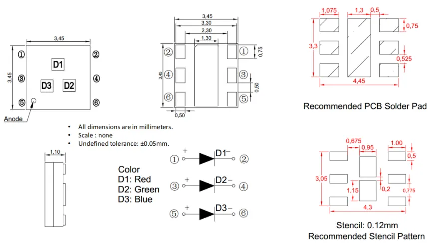 3535 RGB, RGB LED, 3535 LED 평면 렌즈