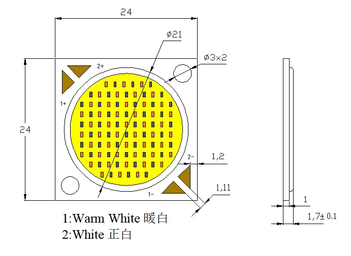COB LED, 20W Tunable White LED Module - MoonLEDs